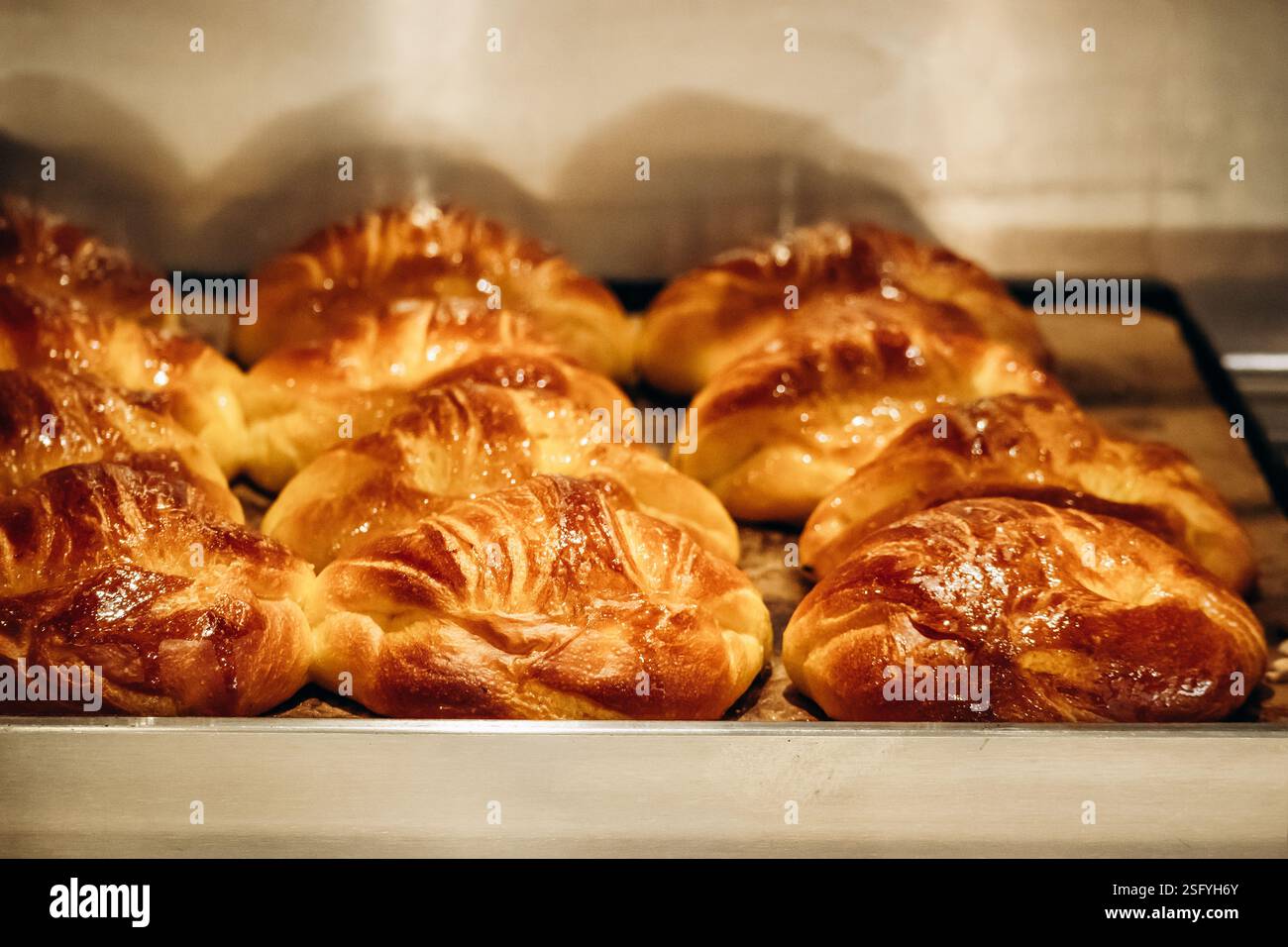 Traditional pastries and desserts in a bakery in the center of Porto ...