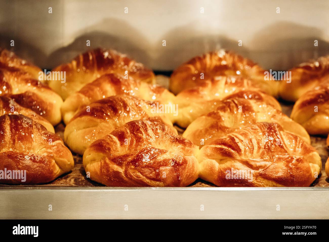Traditional pastries and desserts in a bakery in the center of Porto ...