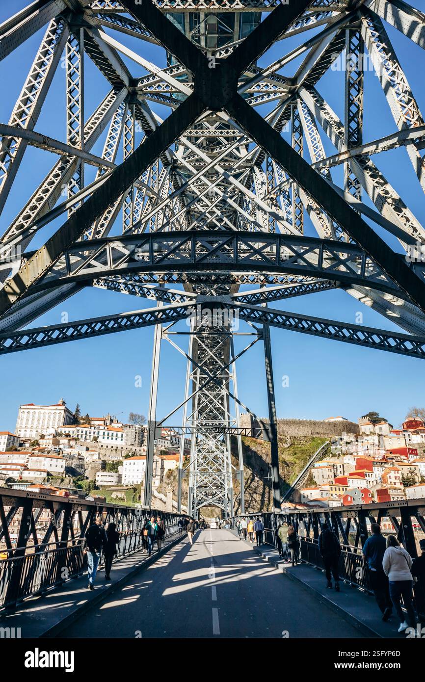 Porto, Portugal - December 28, 2024: The Dom Luis I Bridge, a double ...