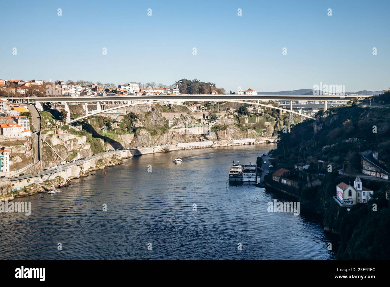 Ponte Infante Dom Henrique, elevated road bridge with a contemporary ...