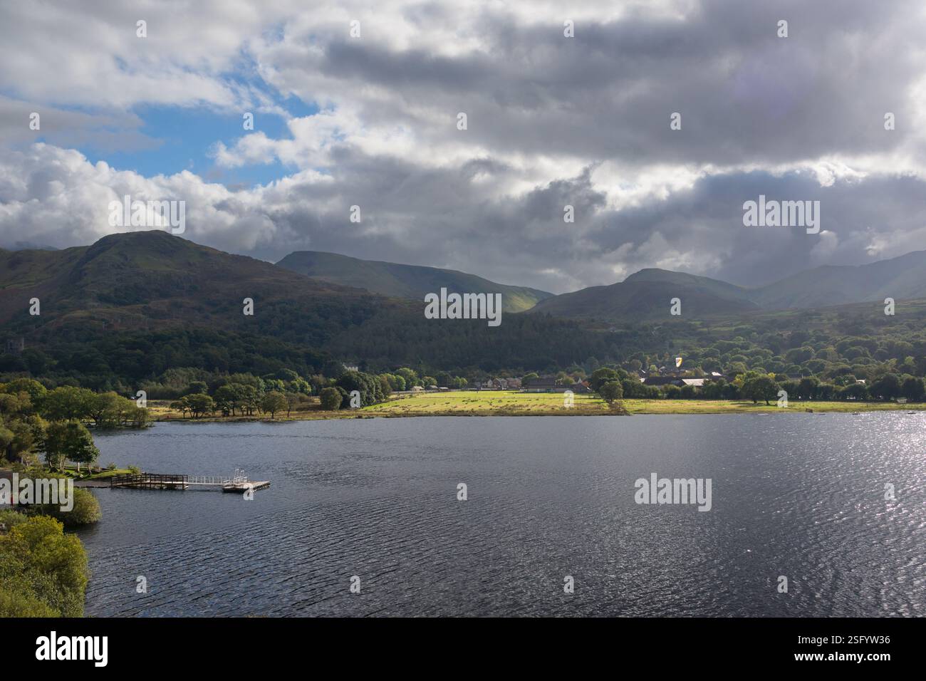 Lake at Llanberis Stock Photo - Alamy