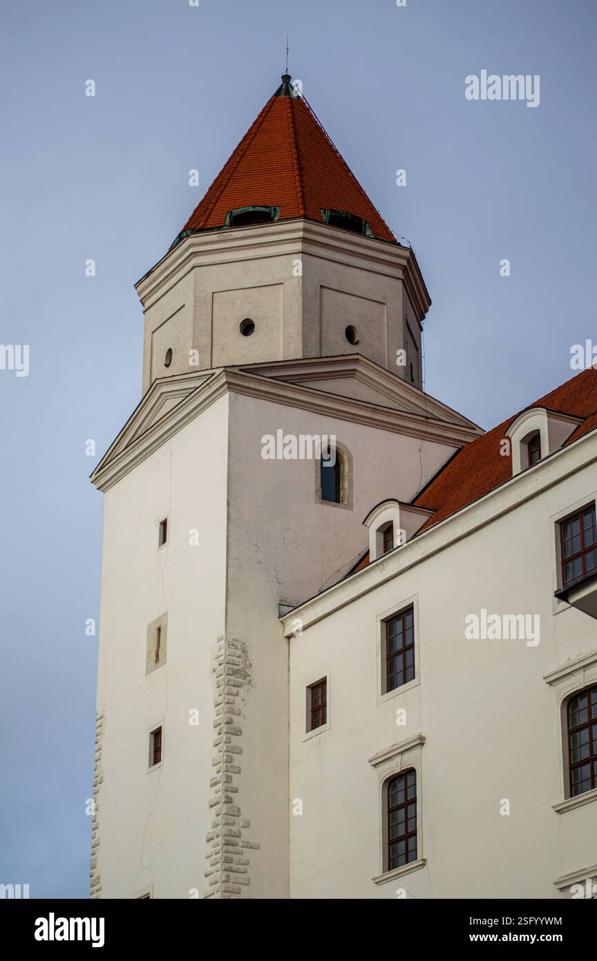 SLOVAKIA, BRATISLAVA - JANUARY 8, 2025: Bratislava Castle is massive ...