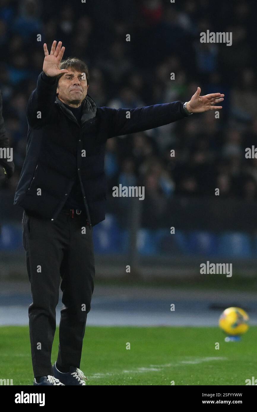 Naples, Italy. 09th Feb, 2025. Antonio Conte Coach of SSC Napoli ...