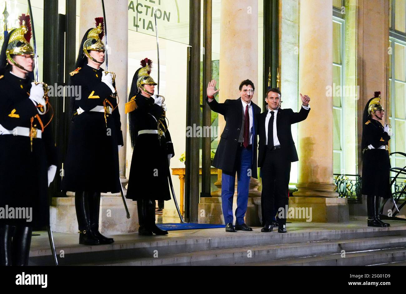 Canada's Prime Minister Justin Trudeau is greeted by President of ...