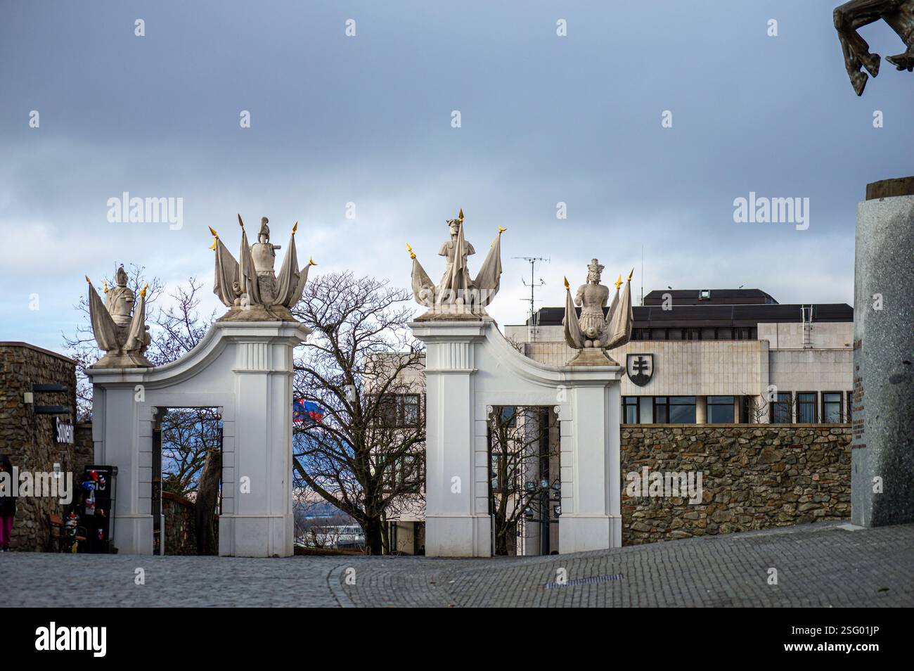 SLOVAKIA, BRATISLAVA - JANUARY 8, 2025: Bratislava Castle is massive ...