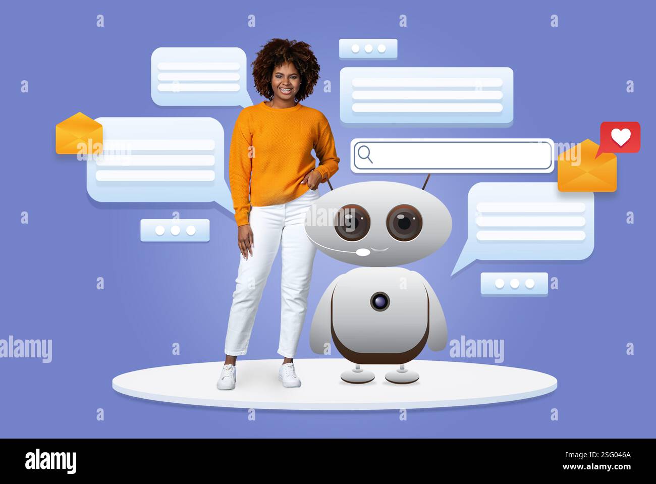 Modern virtual assistants transform communication with AI support Stock ...