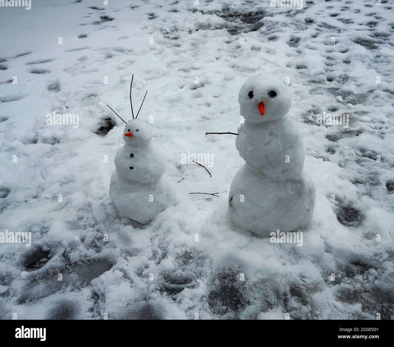 Pair of snowmen hi-res stock photography and images - Alamy