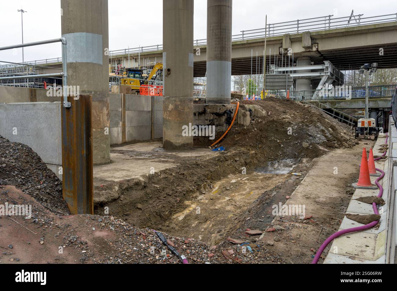 Repair to concrete supports under the M8 Motorway at Woodside Viaduct ...