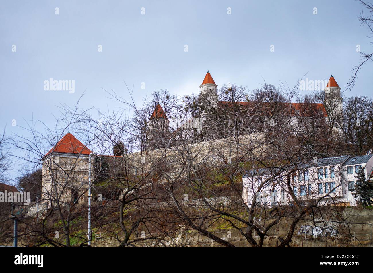 SLOVAKIA, BRATISLAVA - JANUARY 8, 2025: Bratislava Castle is massive ...