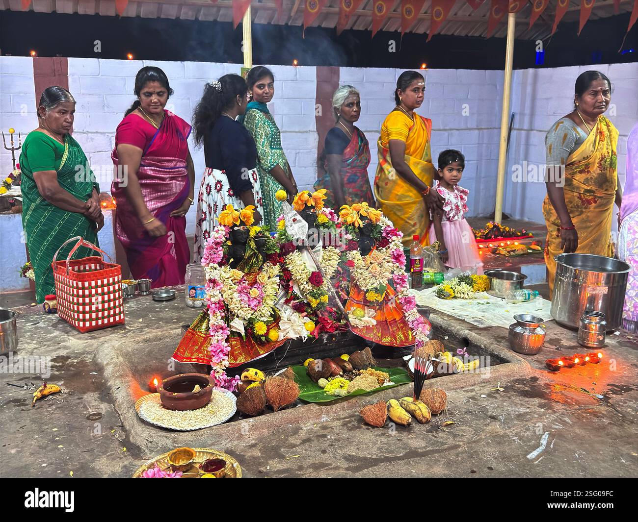 Hindu ceremony or puja in the village near Sarayana Ayurvedic Hospital ...