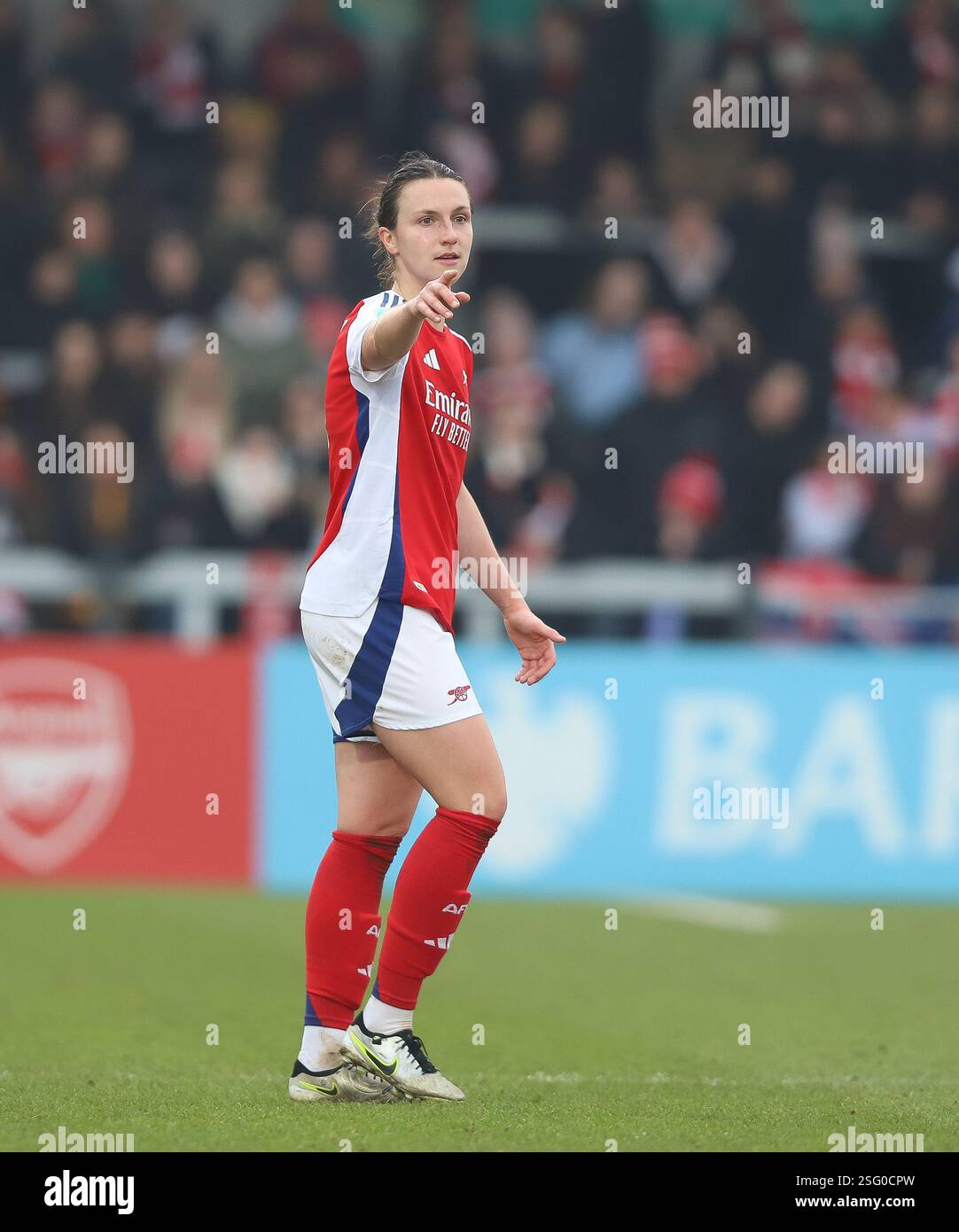 Meadow Park, Borehamwood on Sunday 9th February 2025. Lotte Wobben Moy ...