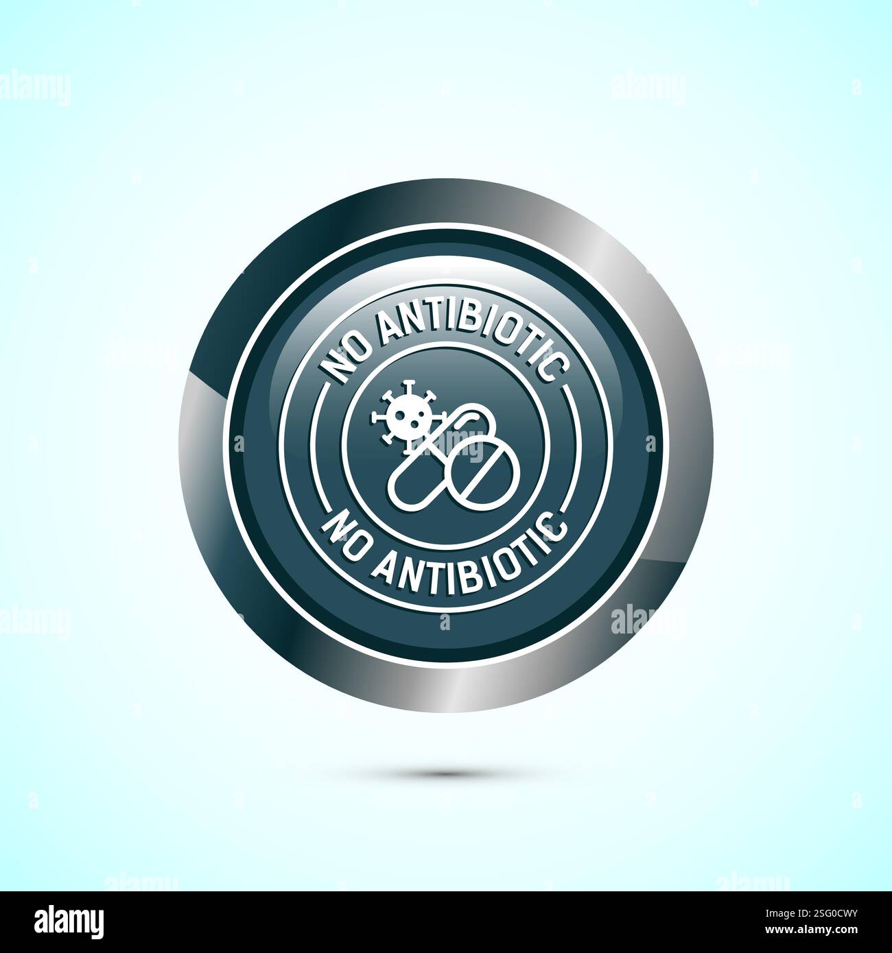Antibiotic free icon design illustration, No antibiotic label. Organic ...