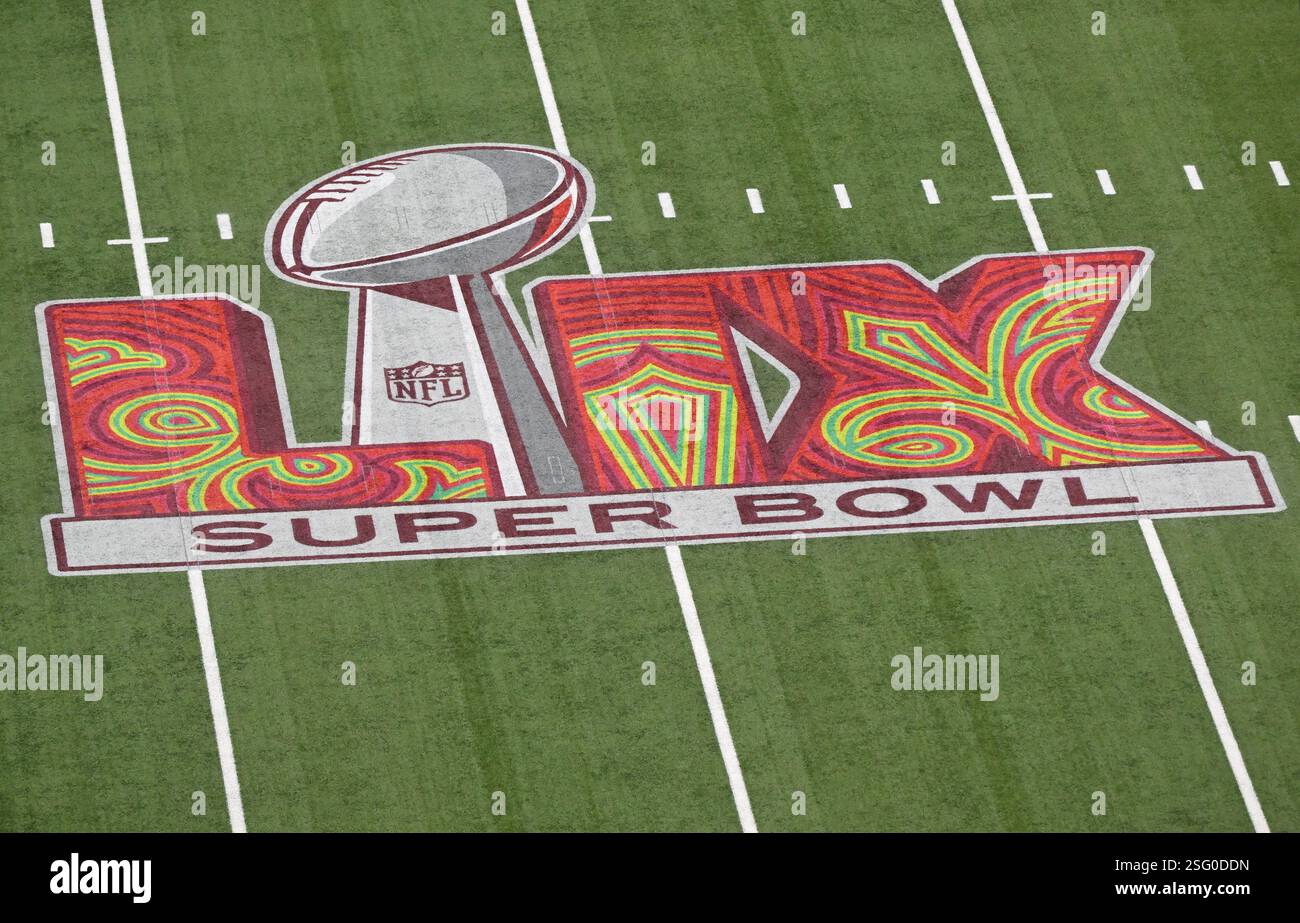 New Orleans, United States. 09th Feb, 2025. The Super Bowl Logo is seen ...