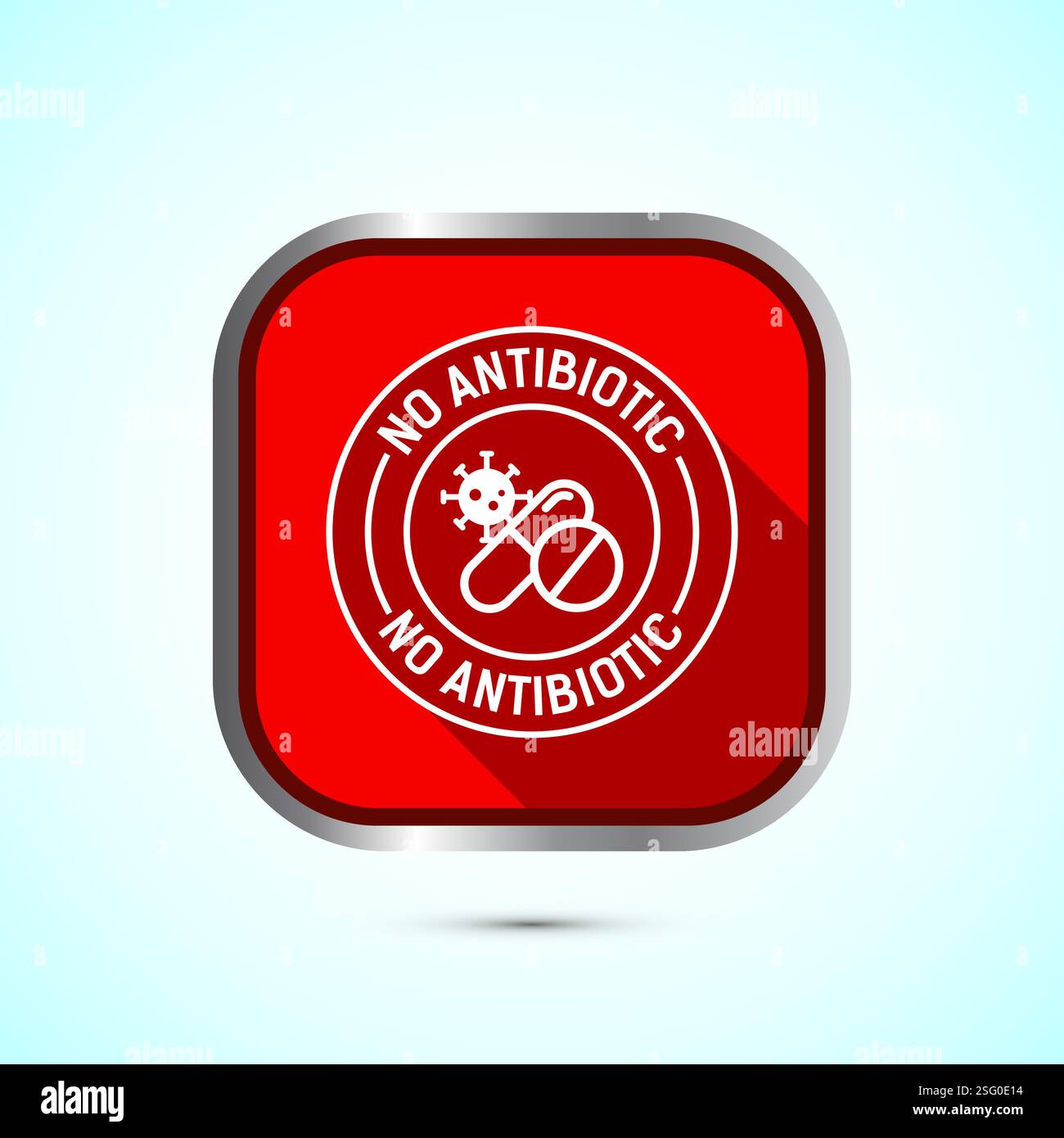 Antibiotic free icon design illustration, No antibiotic label. Organic ...