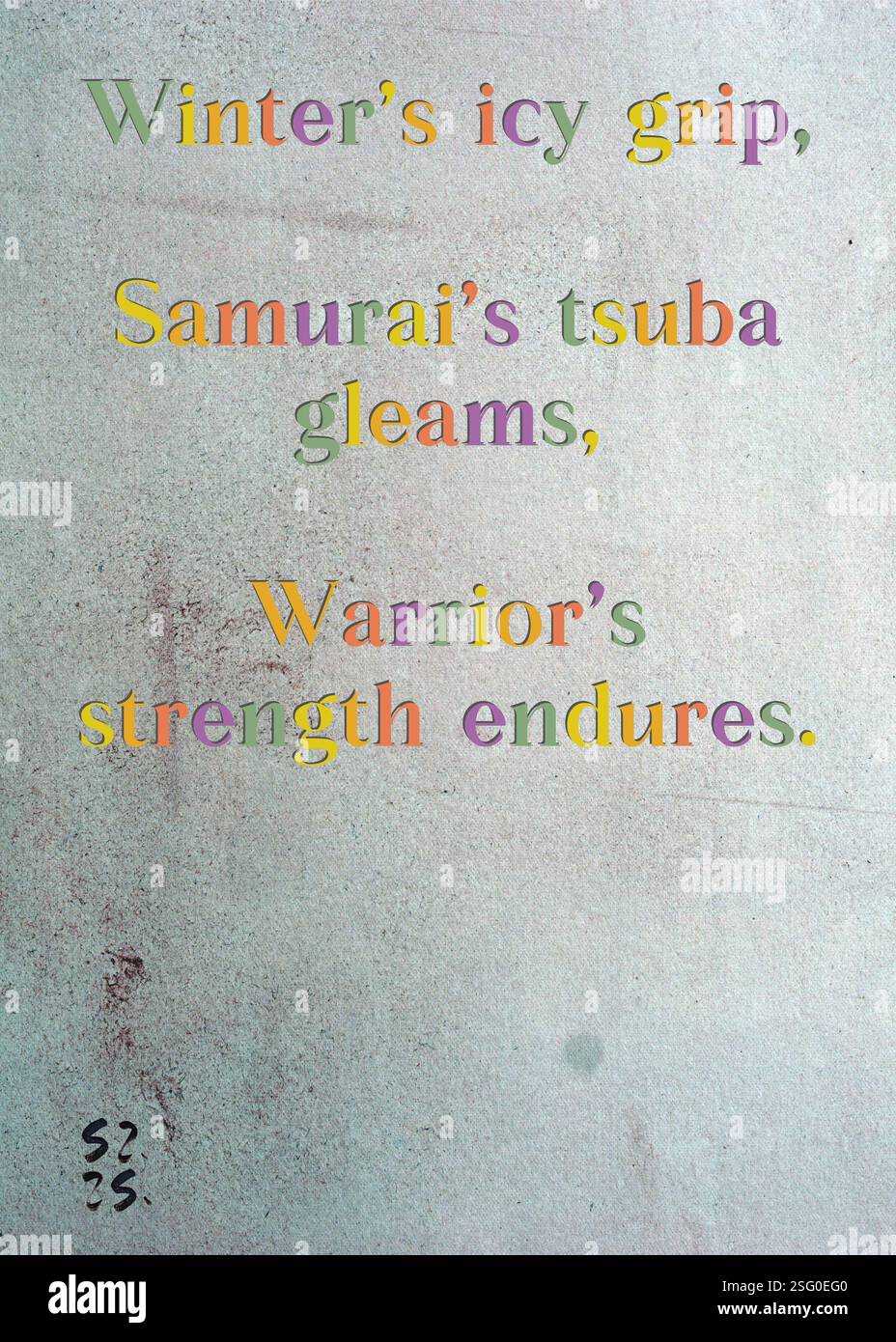 Winter's icy grip, Samurai's tsuba gleams, Warrior's strength endures ...