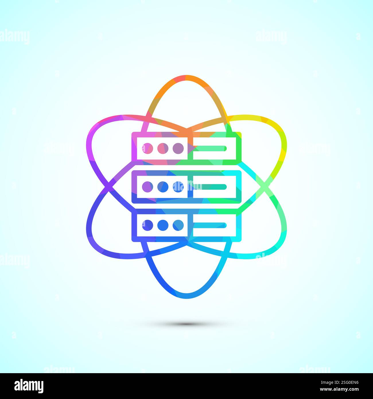 Data science icon design illustration. Big data, digital tech icon, low ...