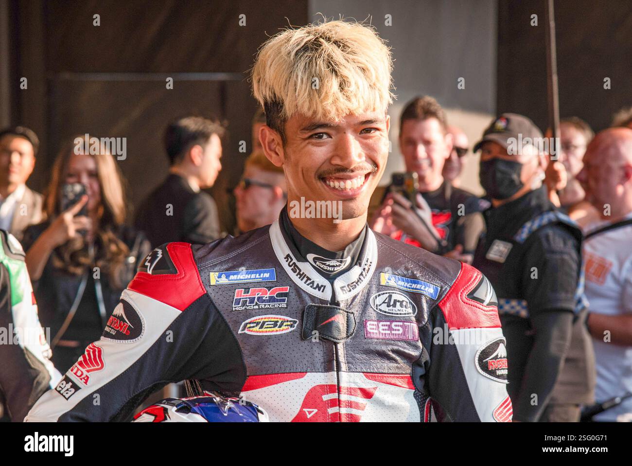 Bangkok, Thailand. 09th Feb, 2025. Thai rider Somkiat Chantra of Idemitsu Honda LCR seen during ...