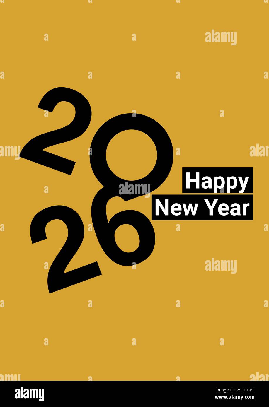 Festive design featuring the year 2026 and the phrase Happy New Year in ...