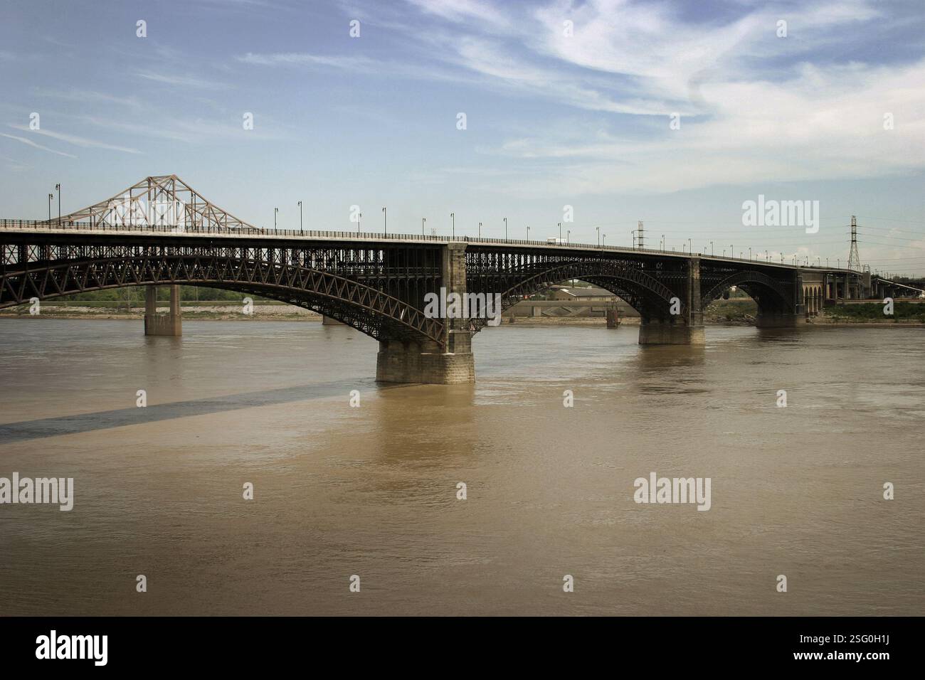 The Eads Bridge over the Mississippi River near Saint Louis MO Stock ...