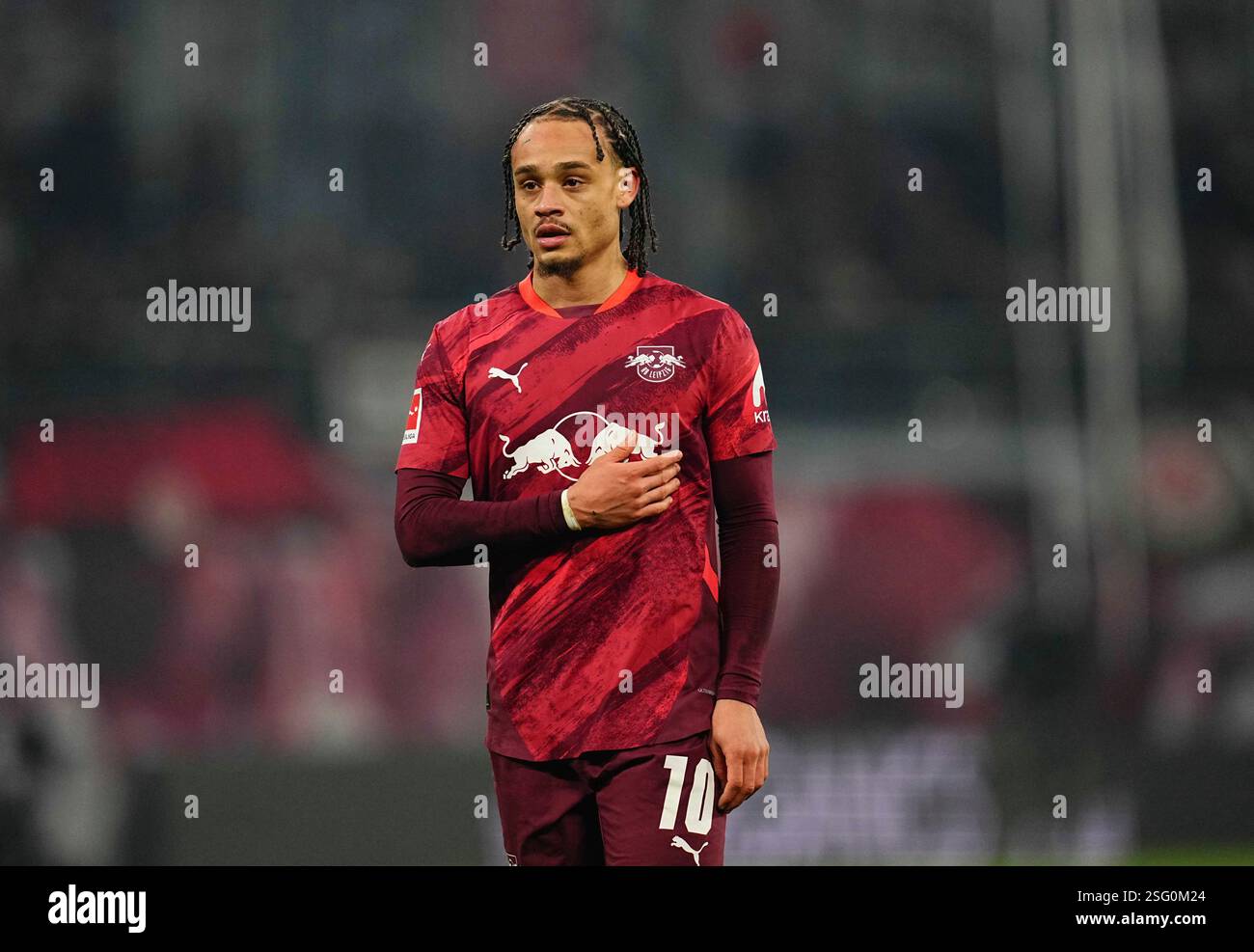 February 09 2025: Xavi Simons of RB Leipzig gestures during a 1 ...
