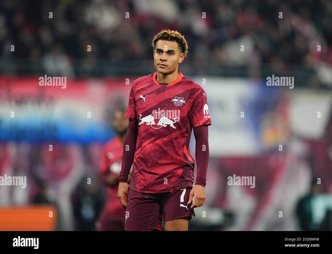 Red Bull Arena, Leipzig, Germany. 09th Feb, 2025. Antonio Nusa of RB ...