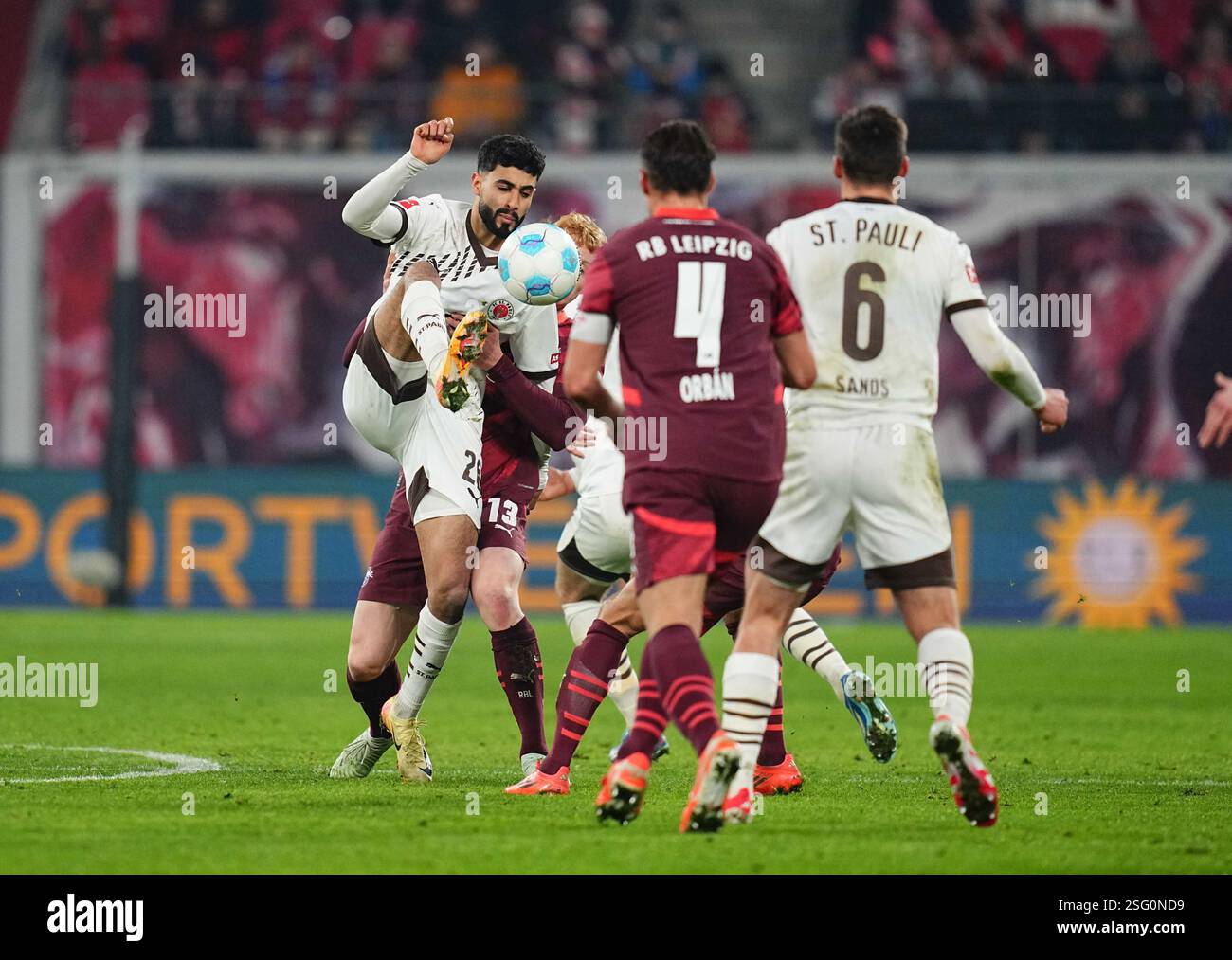 Red Bull Arena, Leipzig, Germany. 09th Feb, 2025. Erik Ahlstrand of FC ...