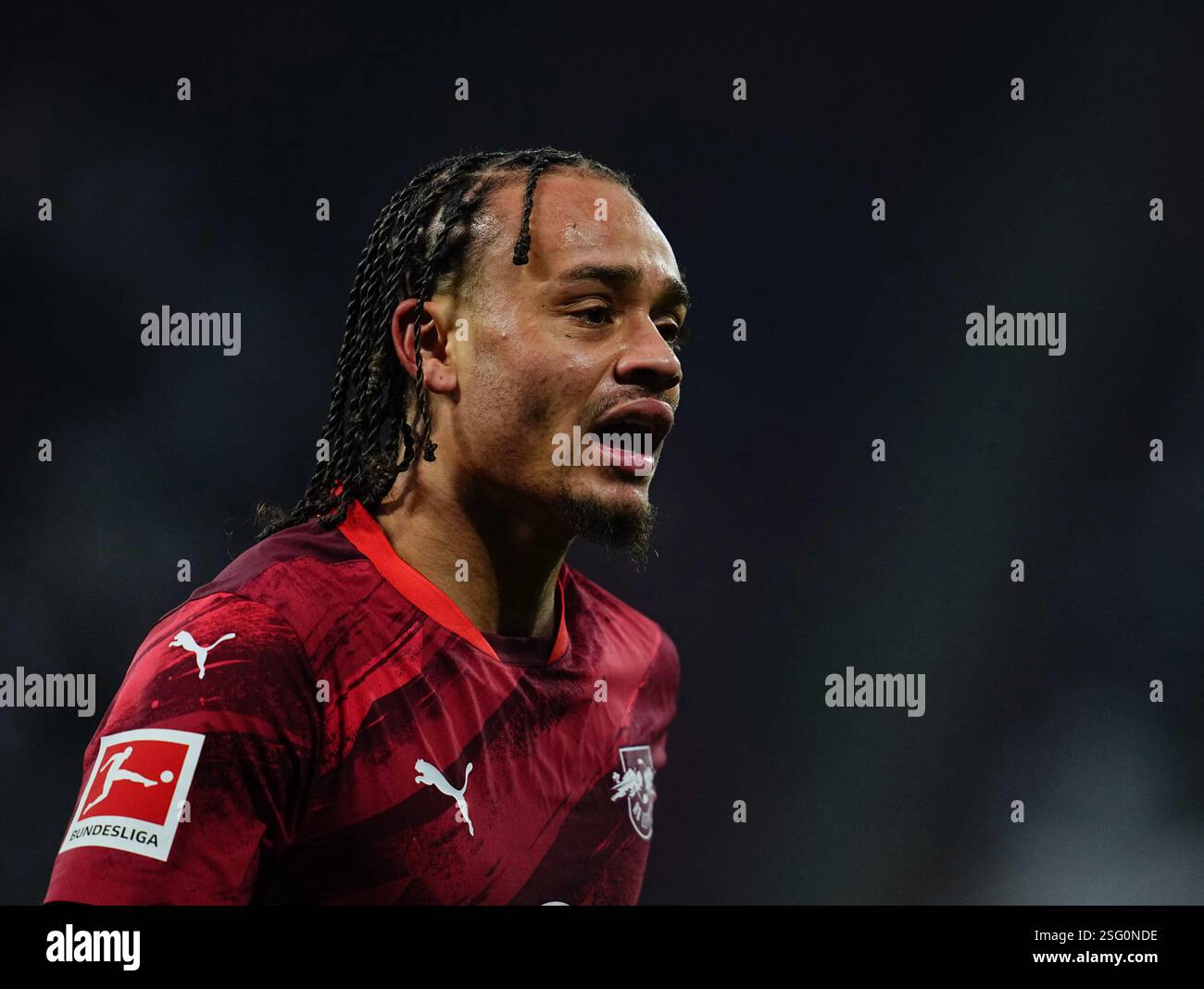 Red Bull Arena, Leipzig, Germany. 09th Feb, 2025. Xavi Simons of RB ...