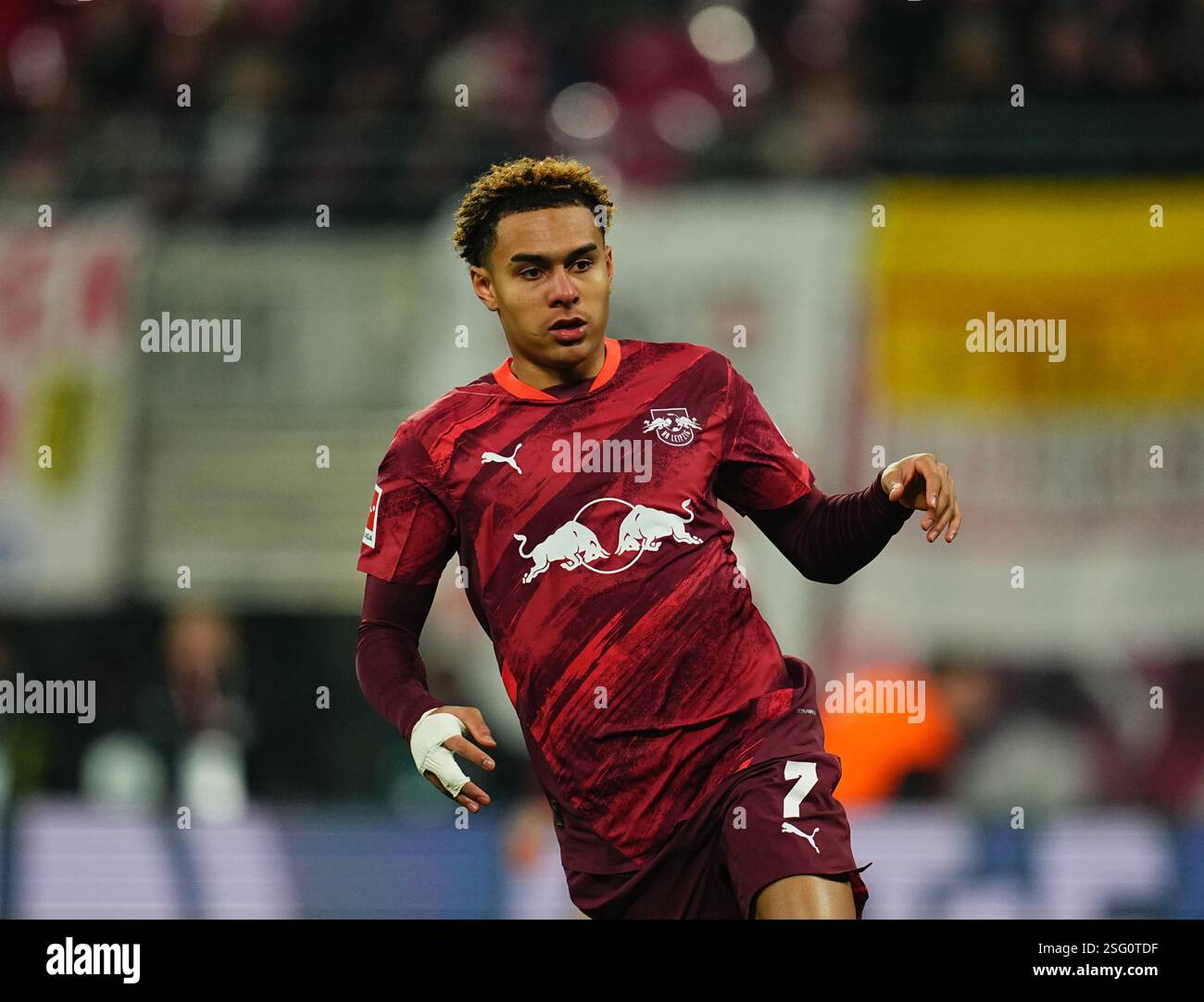Red Bull Arena, Leipzig, Germany. 09th Feb, 2025. Antonio Nusa of RB ...