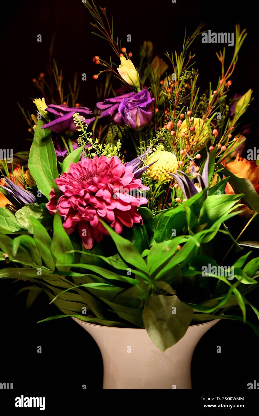 Copenhagen/Denmark. 23.January 2019. Two various flowers bouquets in ...