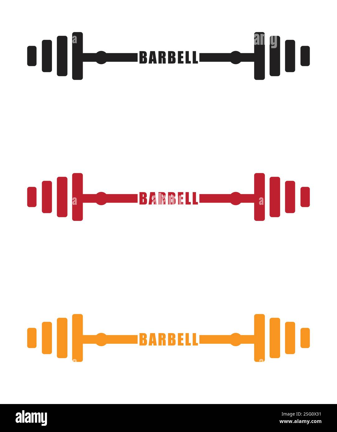 Barbell Logo Design Concept, Fitness Gym Logo, set of barbell logo ...