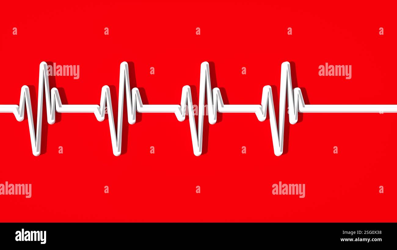 Heart pulse. Red and white colors. Heartbeat lone, cardiogram ...