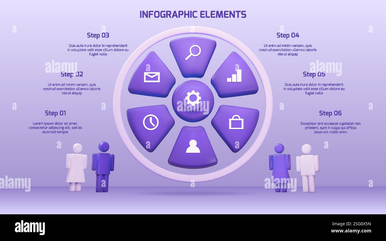 3D chart. Data analytic presentation. Circle graph with woman and man ...