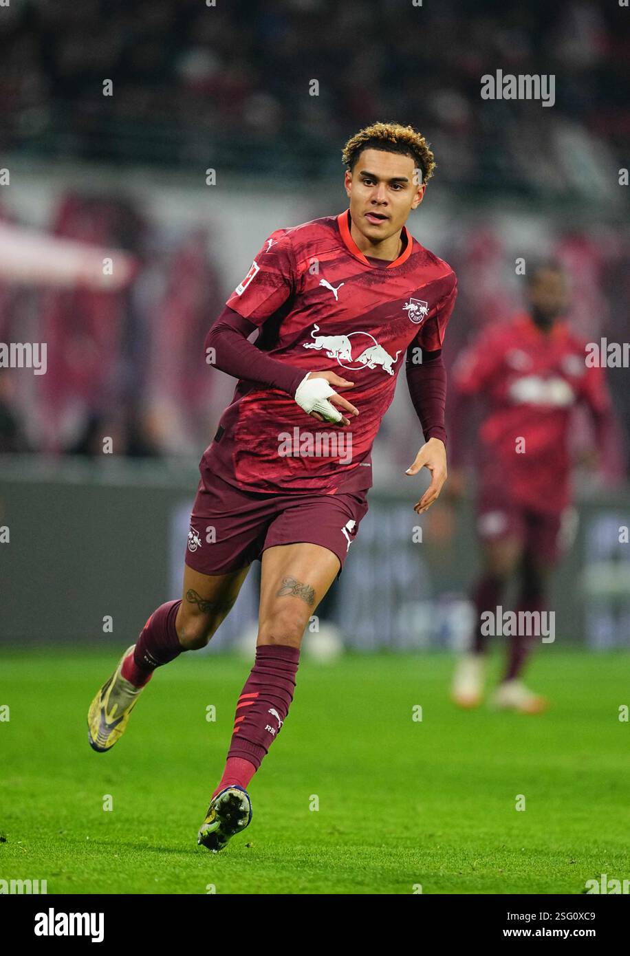 Red Bull Arena, Leipzig, Germany. 09th Feb, 2025. Antonio Nusa of RB ...