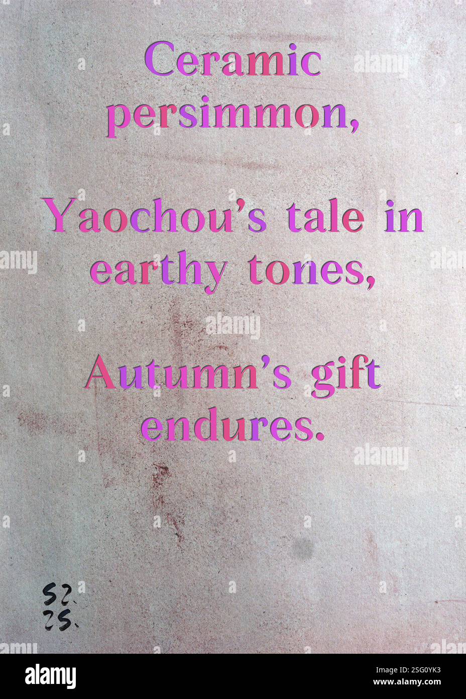 Ceramic persimmon, Yaochou's tale in earthy tones, Autumn's gift ...
