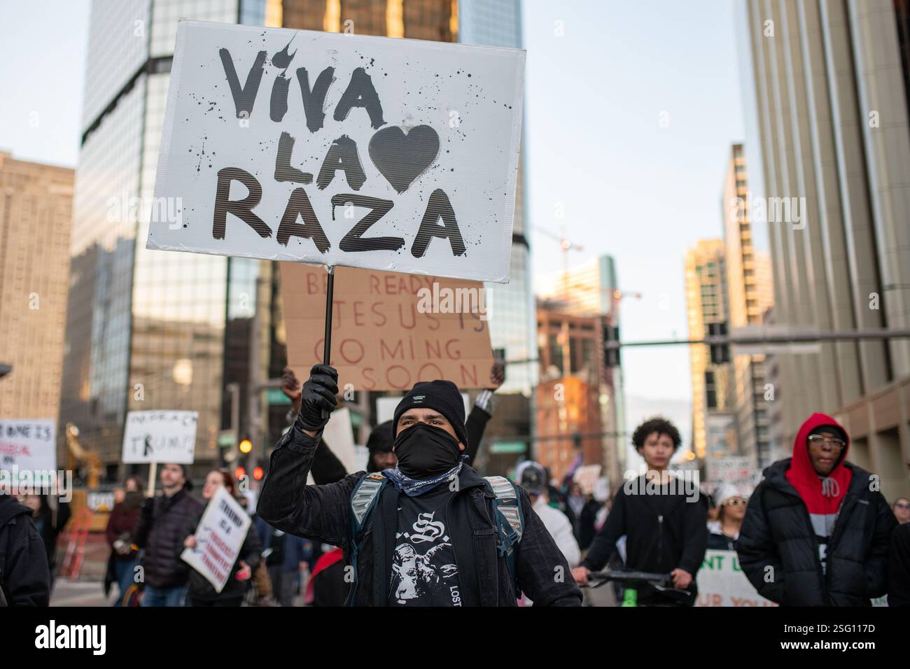 Denver, Colorado, USA. 9th Feb, 2025. Large protests take place at the ...