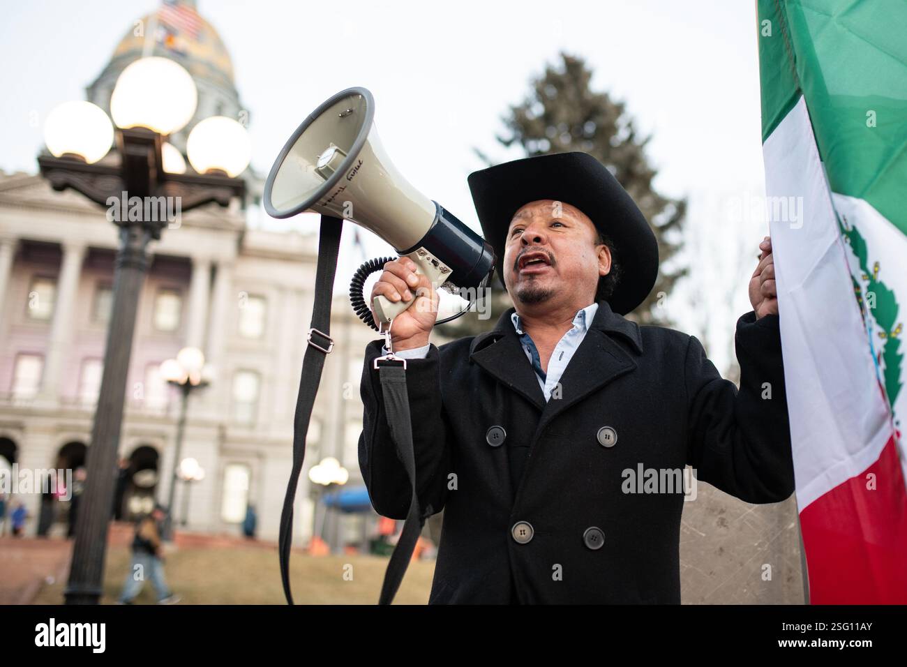 Denver, Colorado, USA. 9th Feb, 2025. Large protests take place at the ...