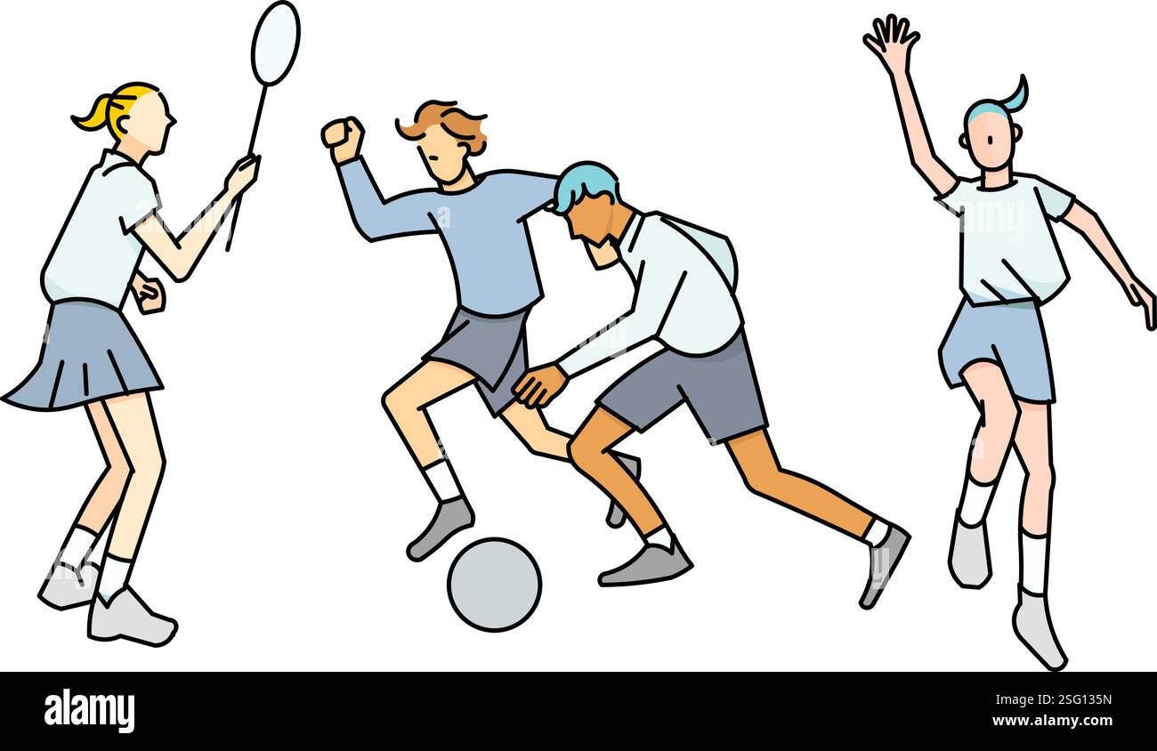 People play racket ball Stock Vector Images - Alamy