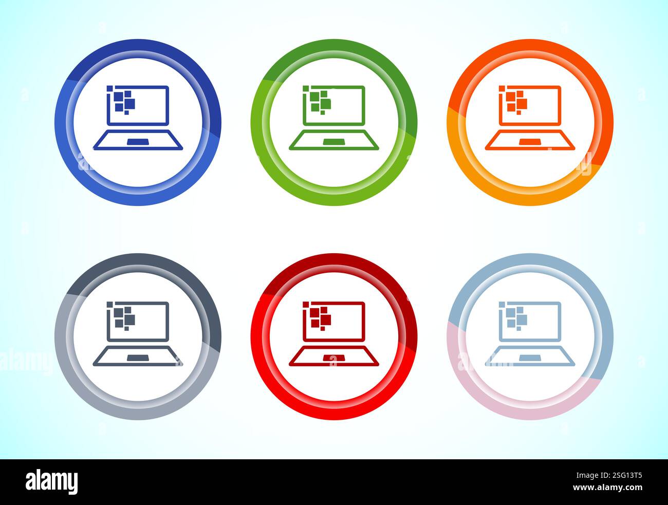 Information technology icon design illustration. Digital tech icon, 6 ...