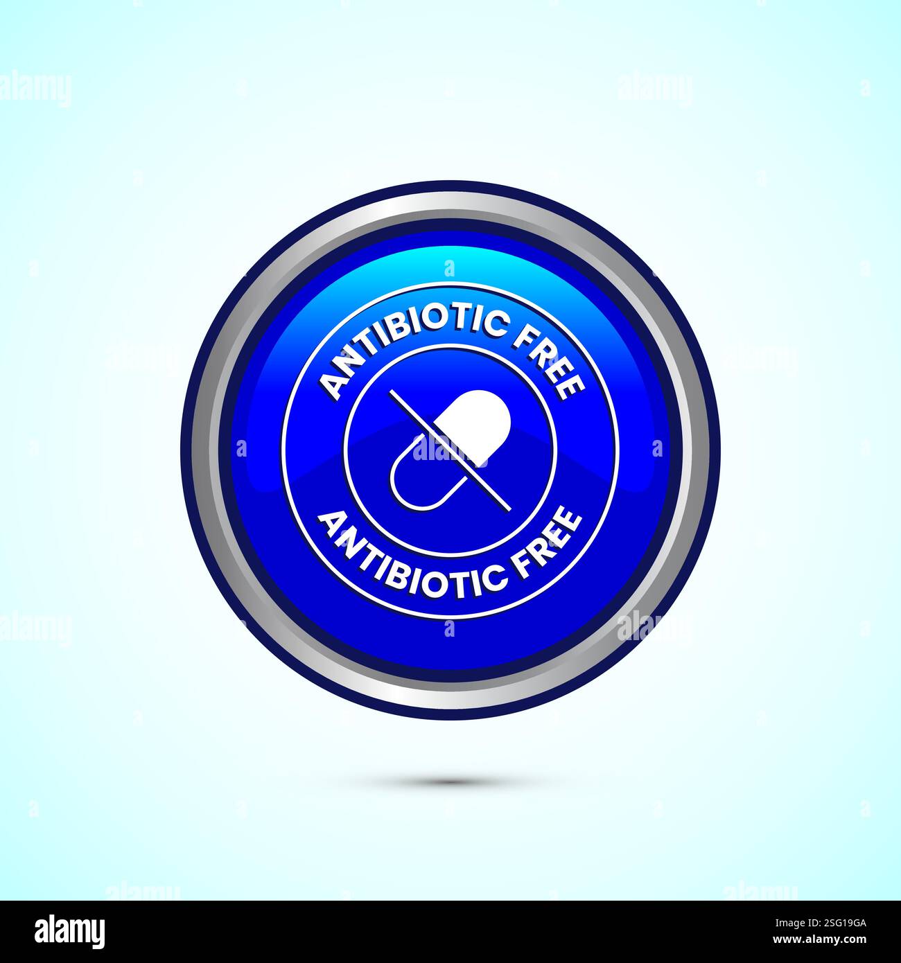 Antibiotic free icon design illustration, No antibiotic label. Organic ...