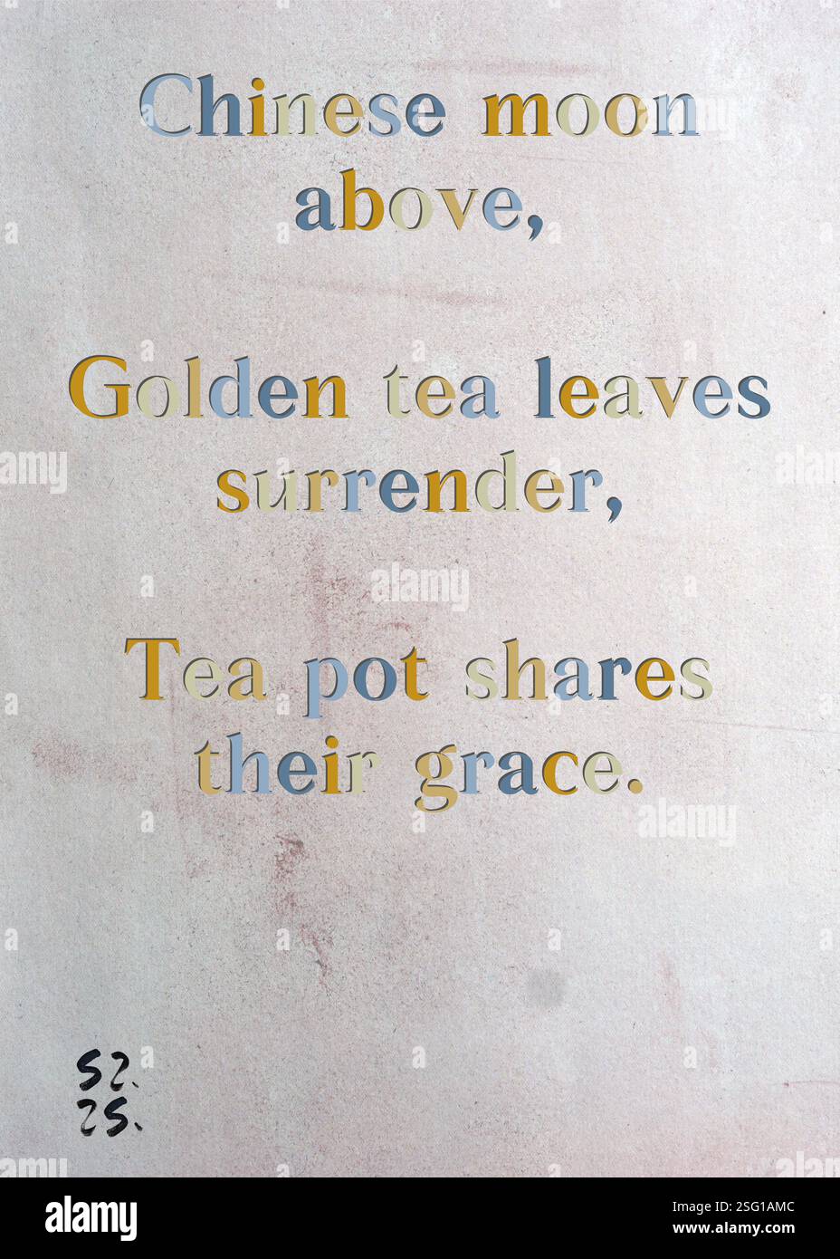 Chinese moon above, Golden tea leaves surrender, Tea pot shares their ...