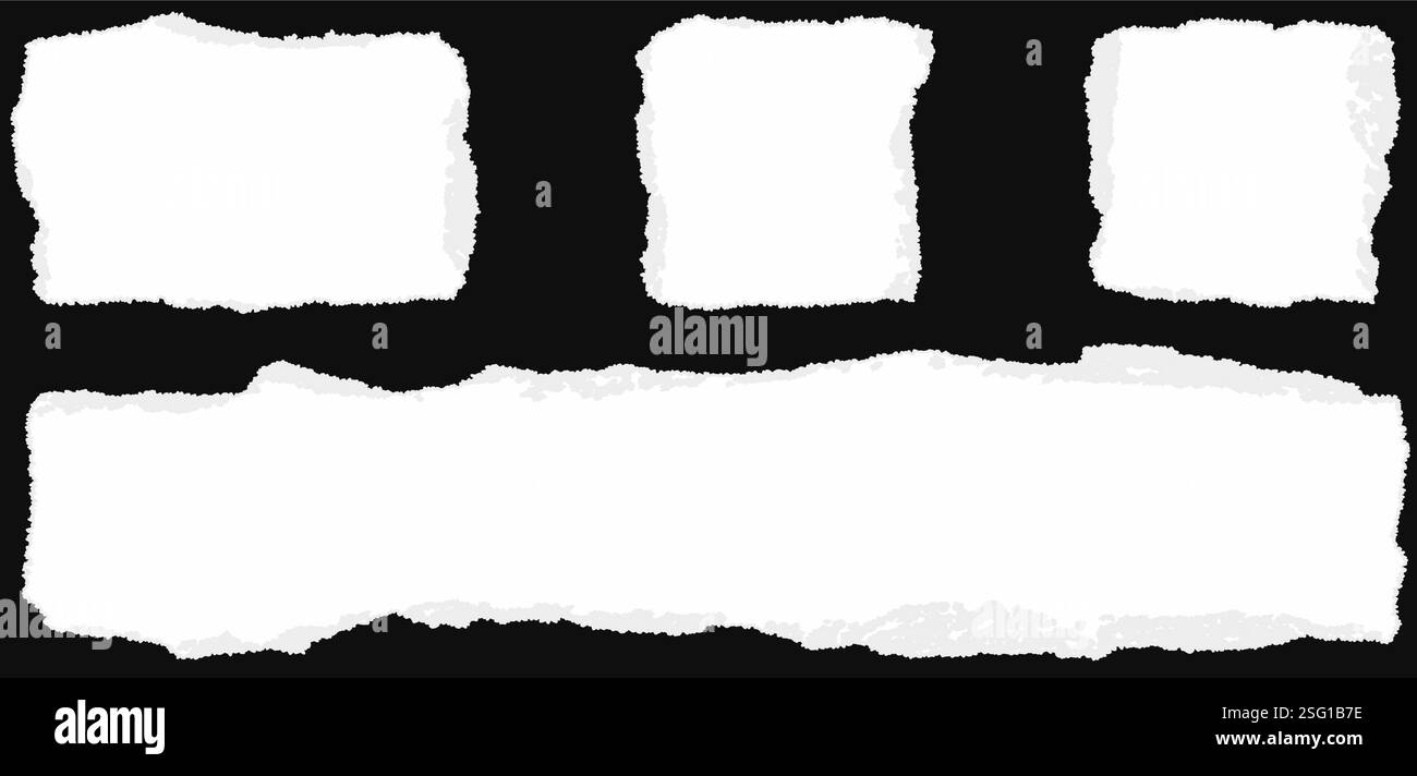 Torn paper pieces vector elements isolated Stock Vector Image & Art - Alamy
