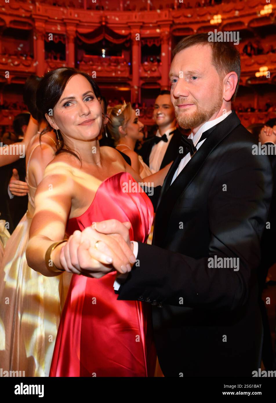 Dresden, Germany. 07th Feb, 2025. Michael Kretschmer (CDU), Minister President of Saxony, and ...