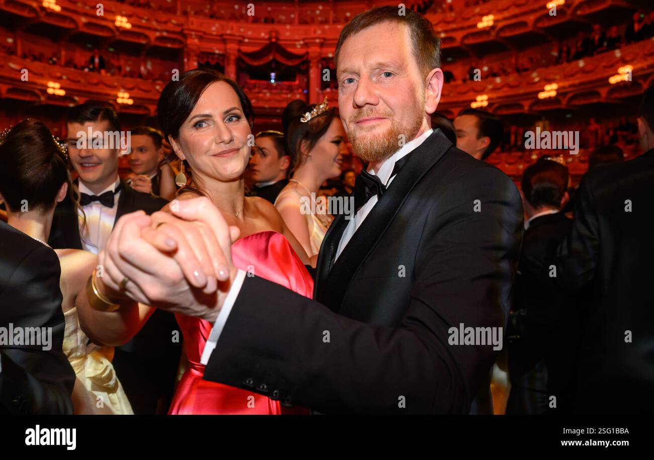 Dresden, Germany. 07th Feb, 2025. Michael Kretschmer (CDU), Minister President of Saxony, and ...
