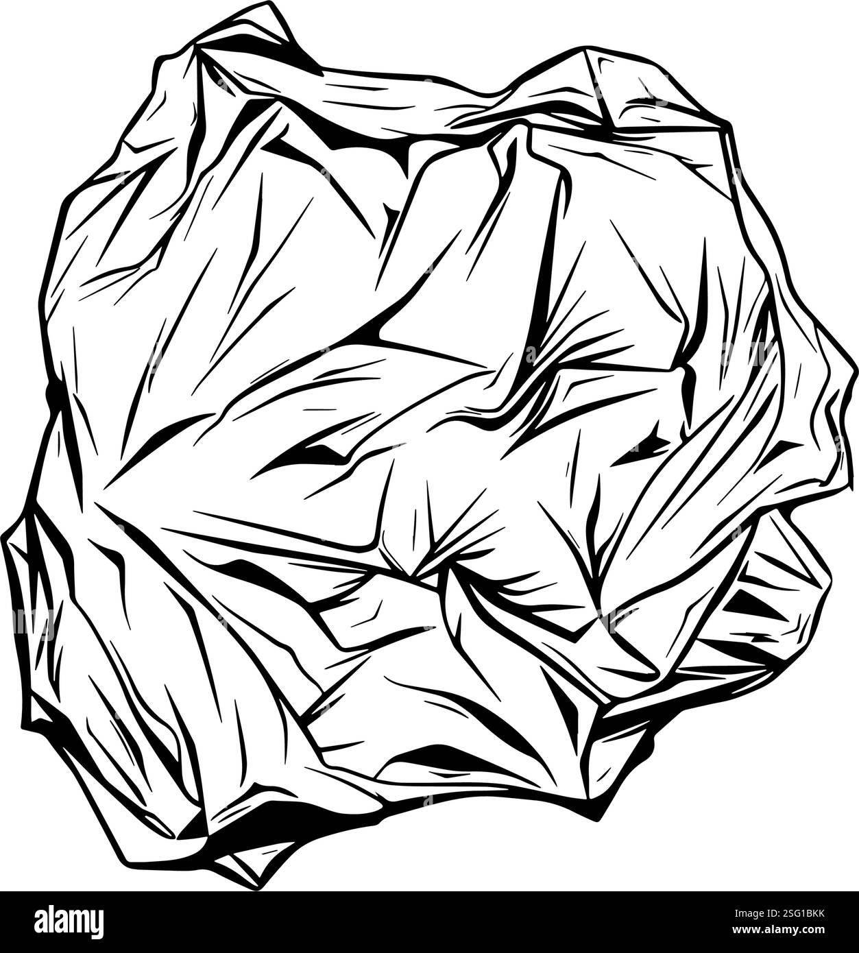 Crumpled Paper hand-drawn Illustration Crumpled Paper hand-drawn ...