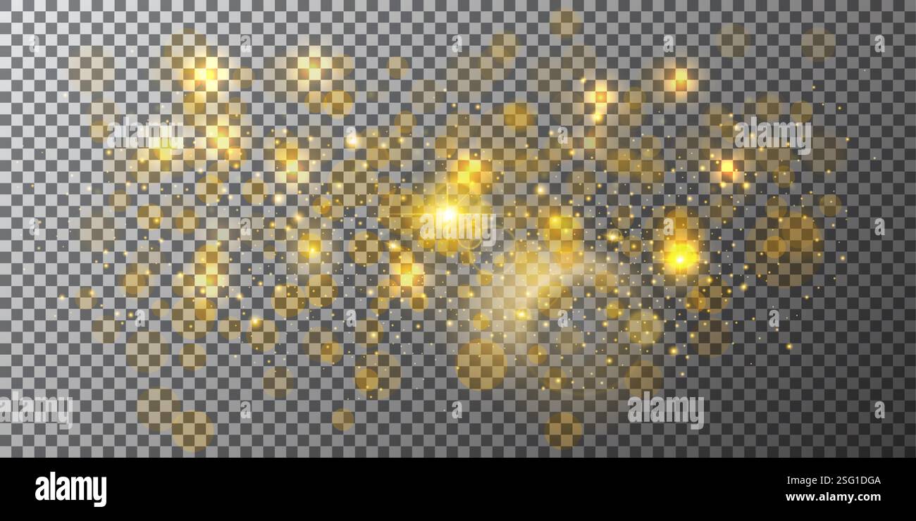 A vibrant display of golden sparkles and lights floats against a ...