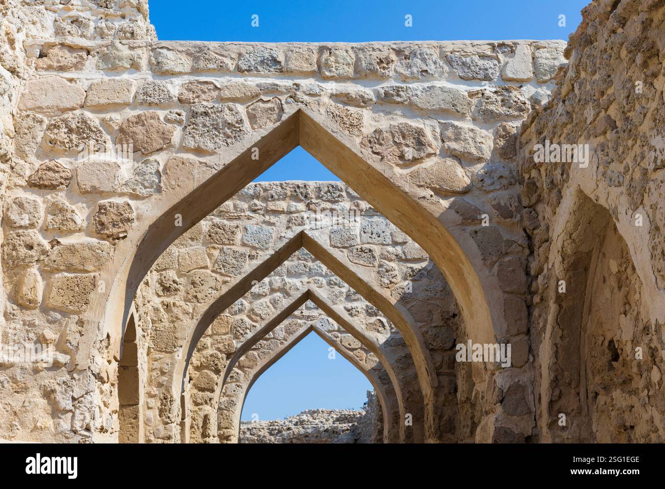 The archway at Qal'at al-Bahrain also known as Bahrain Fort or ...