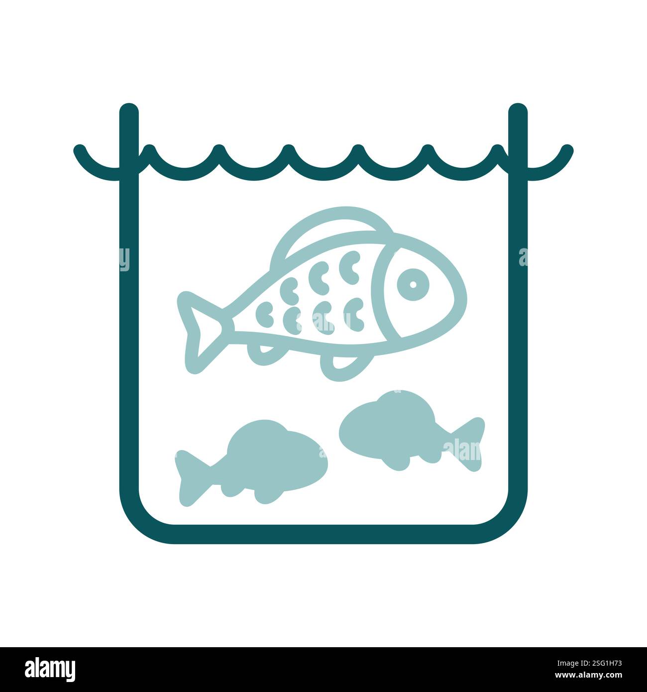 Fish in a pond or aquarium isolated icon. Farm animal sign. Graph ...
