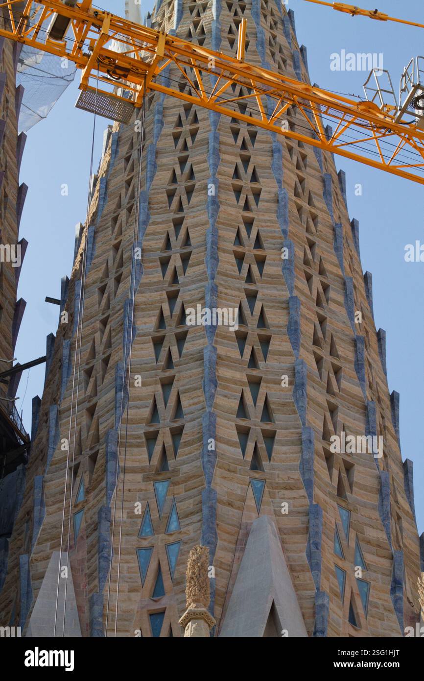 A close-up view of a unique architectural structure featuring intricate ...