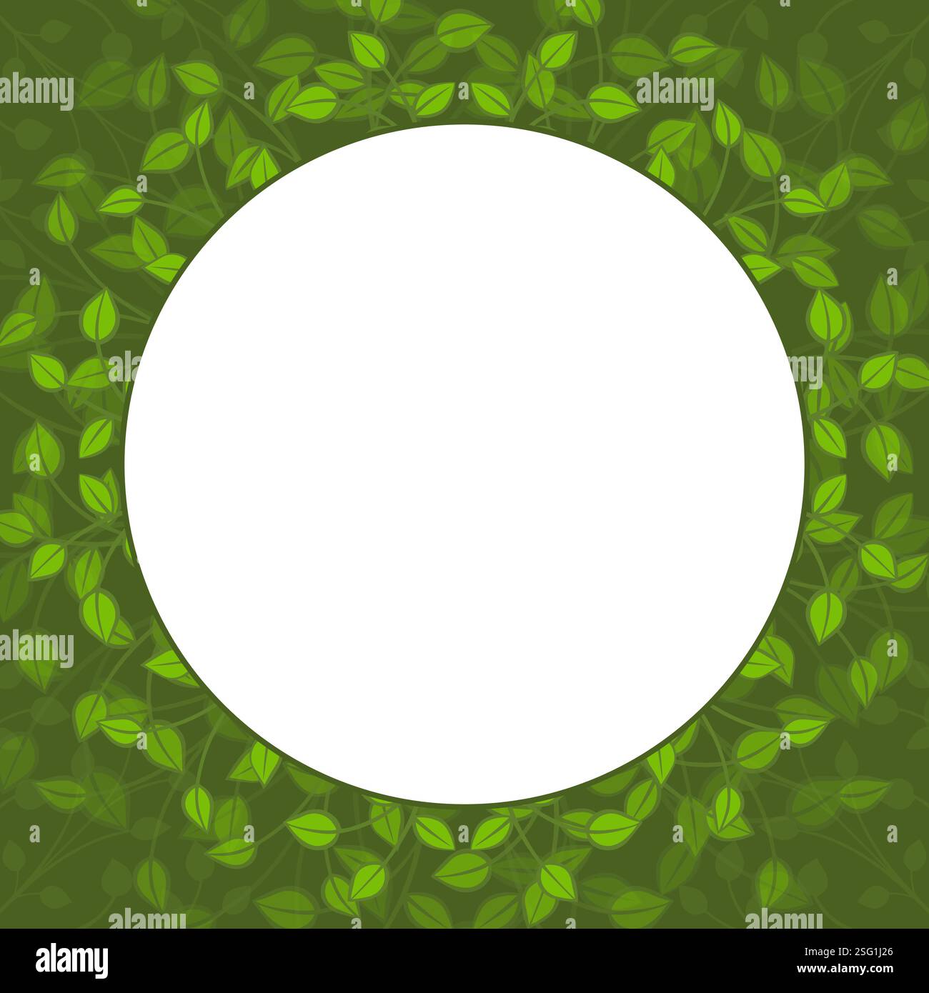 Round frame with green plant border Stock Vector Image & Art - Alamy