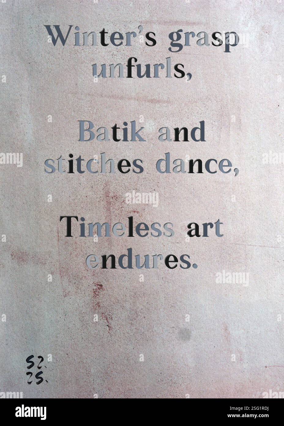 Winter's grasp unfurls, Batik and stitches dance, Timeless art endures ...